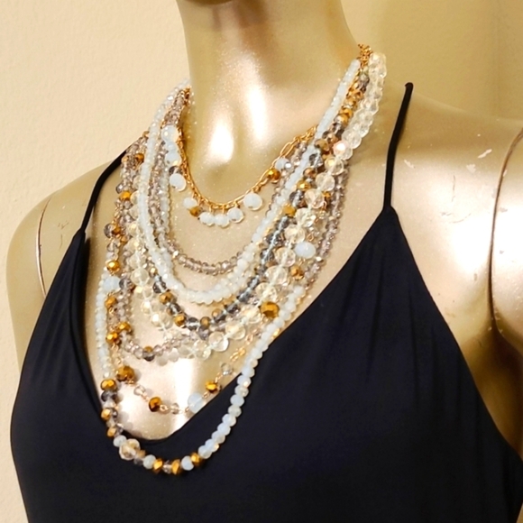 Amrita Singh | Jewelry | Nwt Amrita Singh Layla Multi Layer Gold Ivory ...